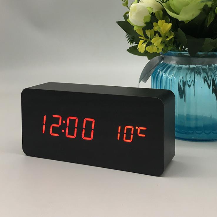 Rectangular wooden LED clock | Wall Clock Manufacturers