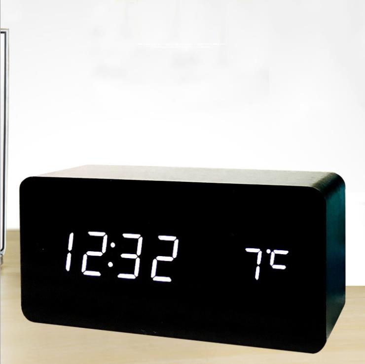 Rectangular wooden LED clock | Wall Clock Manufacturers