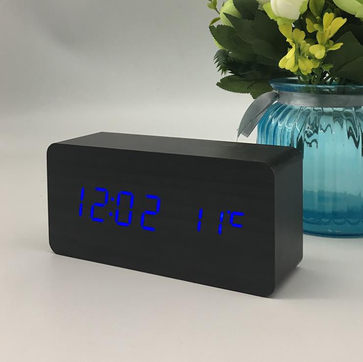 Rectangular wooden LED clock | Wall Clock Manufacturers