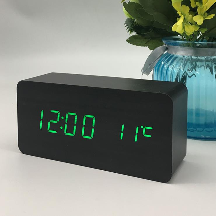 Rectangular wooden LED clock | Wall Clock Manufacturers